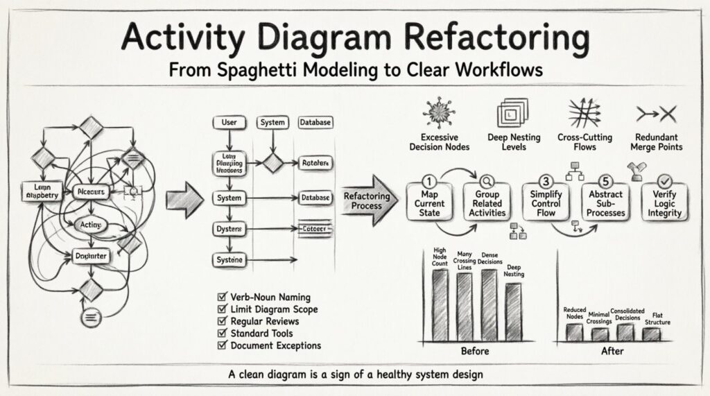 Activity Diagram Refactoring: Simplify Messy UML 🛠️
