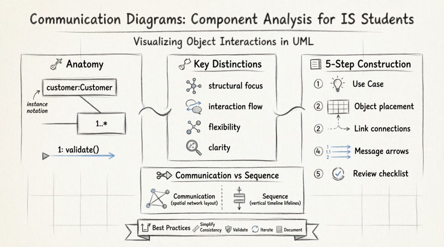 Communication Diagrams Explained for IS Students | UML Guide