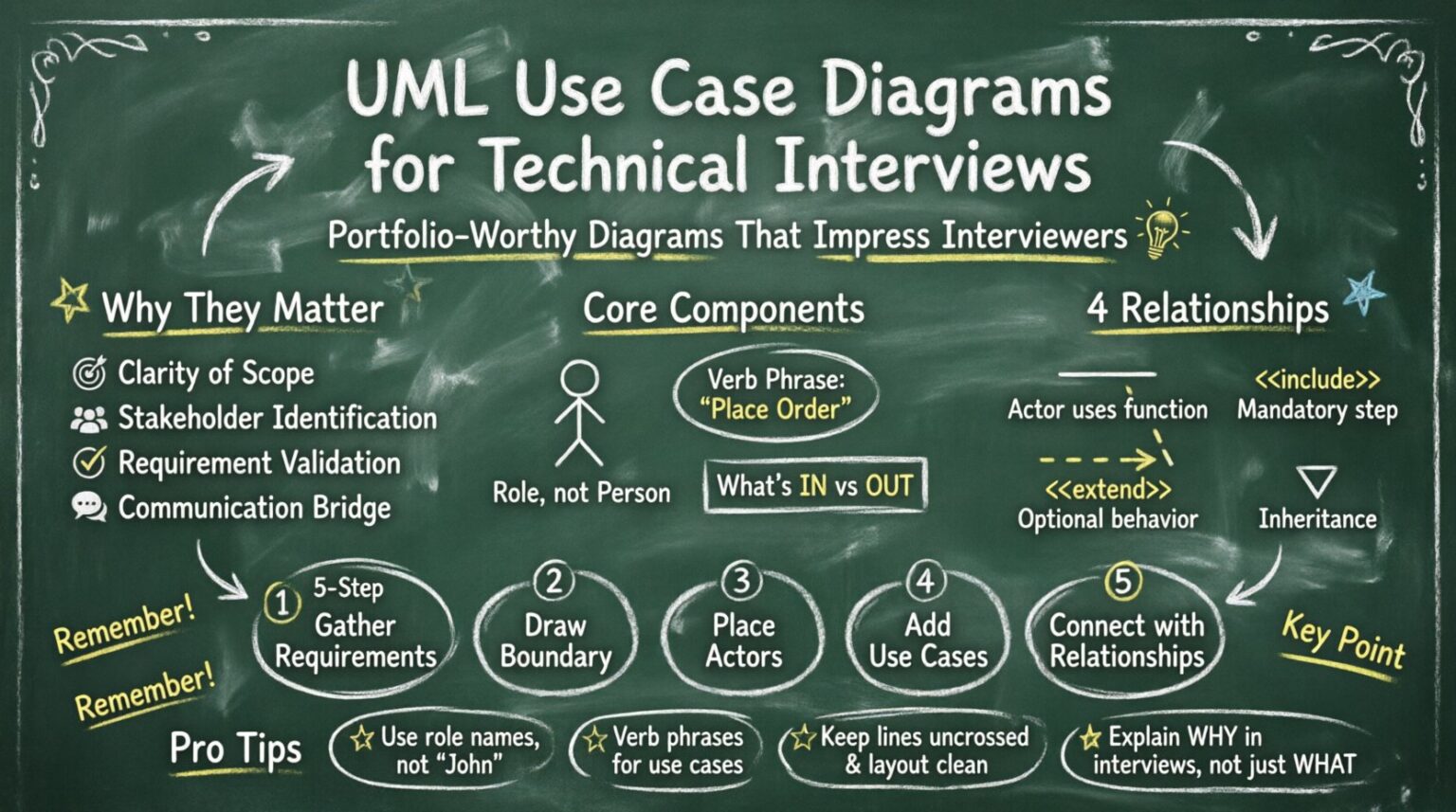 UML Use Case Diagram Guide for Interviews 🎨